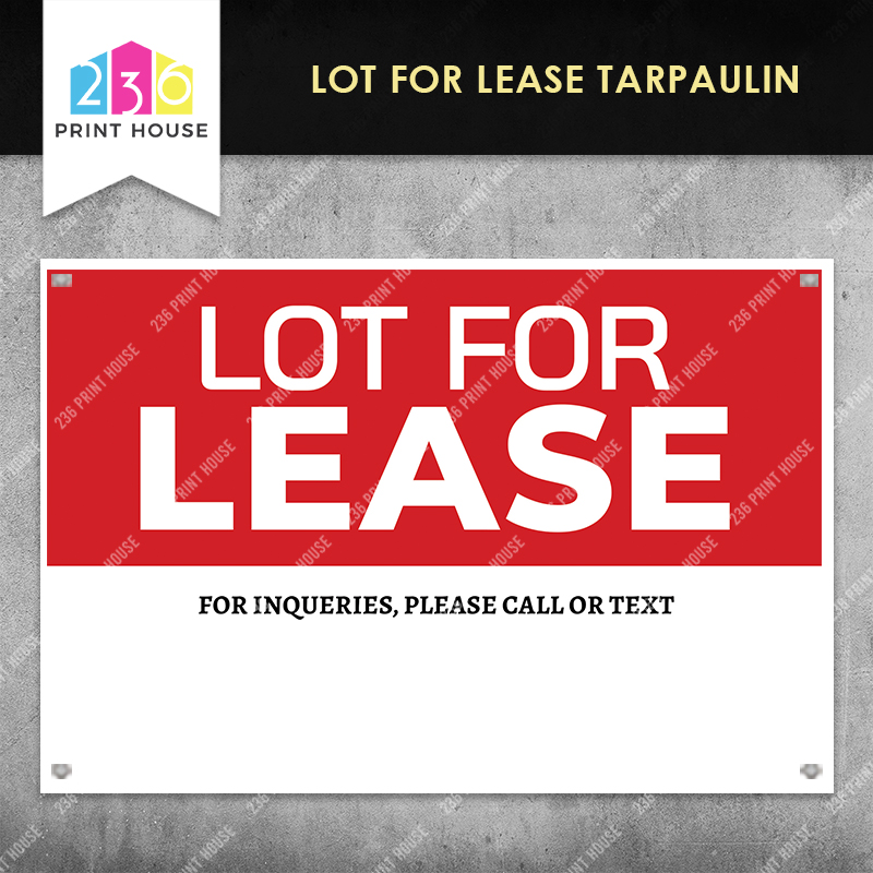 LOT FOR LEASE Tarpaulin Signage Banner • FREE Eyelets •Lot For Lease ...