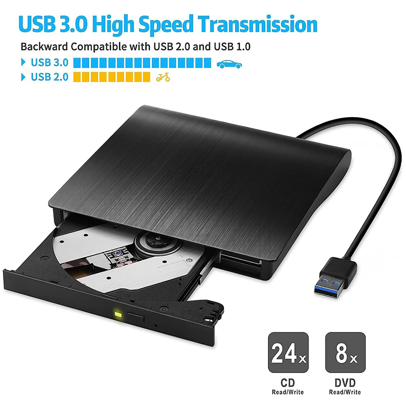 External DVD Optical Drive USB 3.0 CD DVD ROM CD RW Player Reader ...