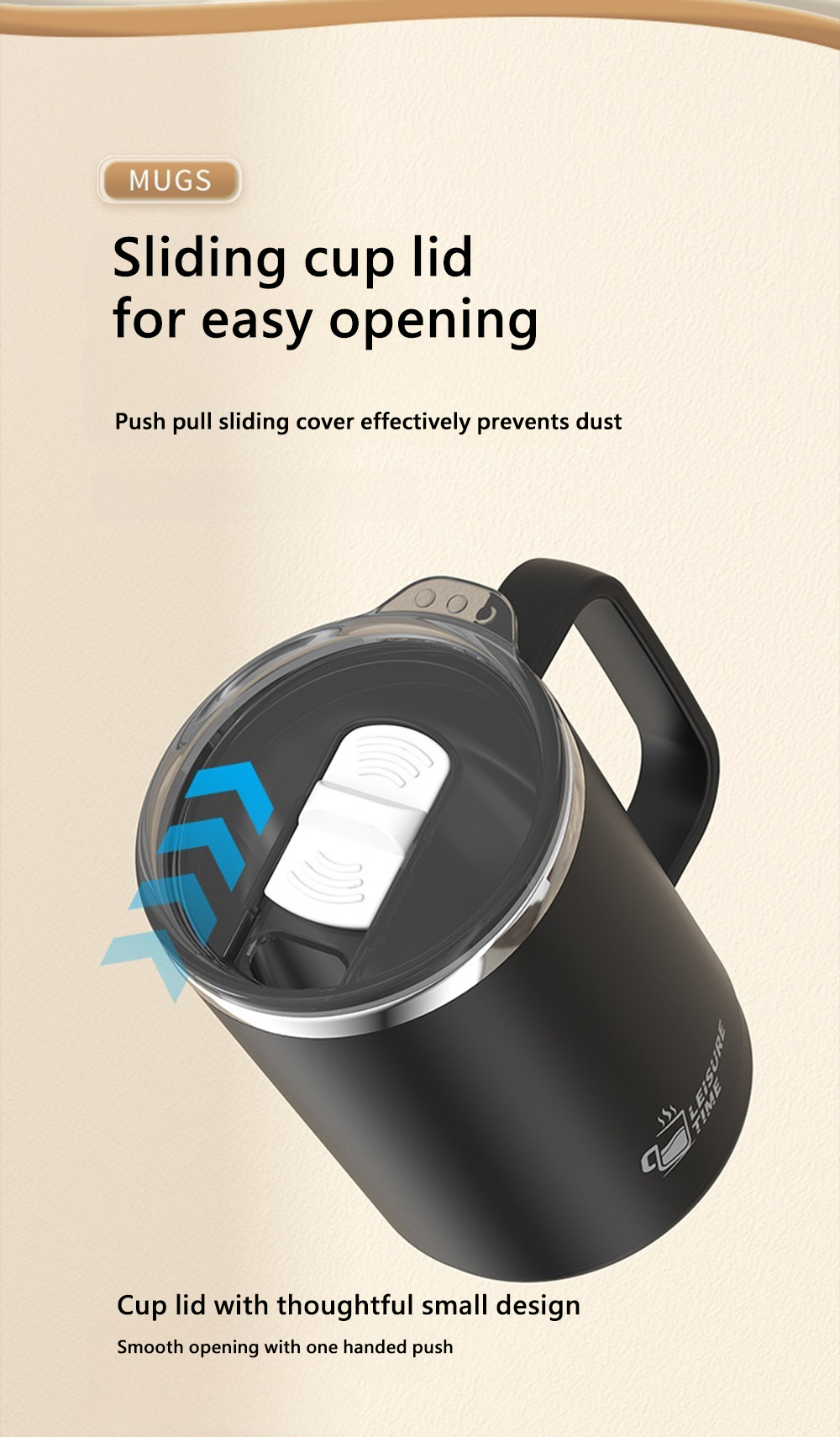 500ML Insulated Mug With Lid Stainless Steel Material Portable ...