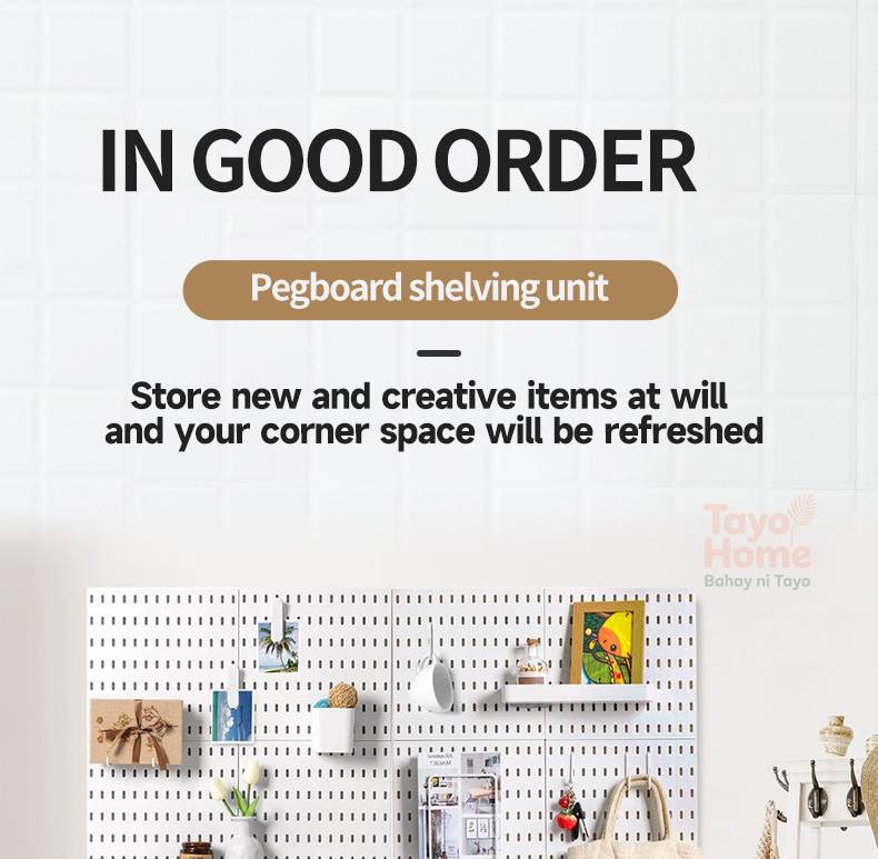 Wall Shelf Pegboard Dish Rack Kit Hole Board for Wall Home Decor ...