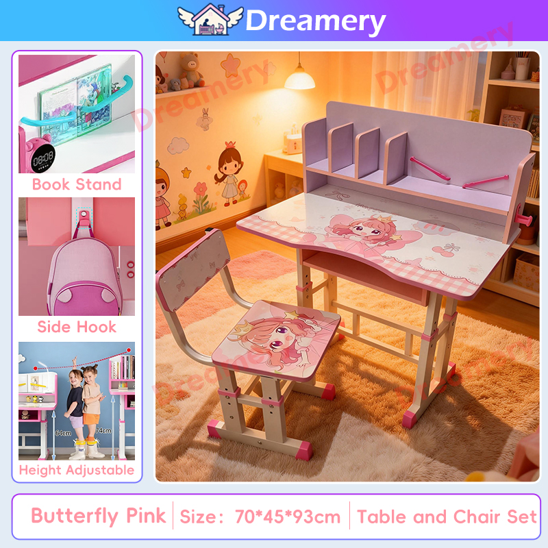 Study Table For Kids Adjustable Height With Chair and Reading Stand ...
