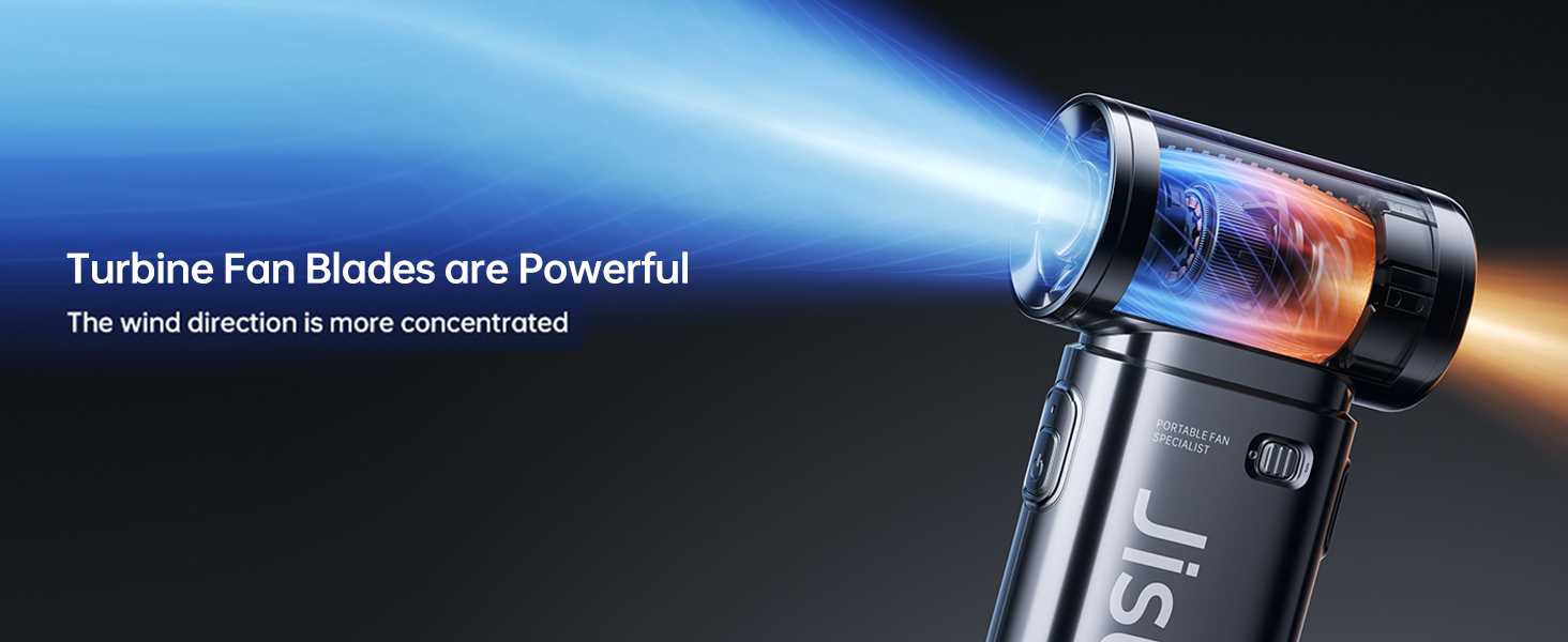 JISULIFE Handheld Fan Life9 - Electroplating Tech, Turbo Power, 5 Gear ...