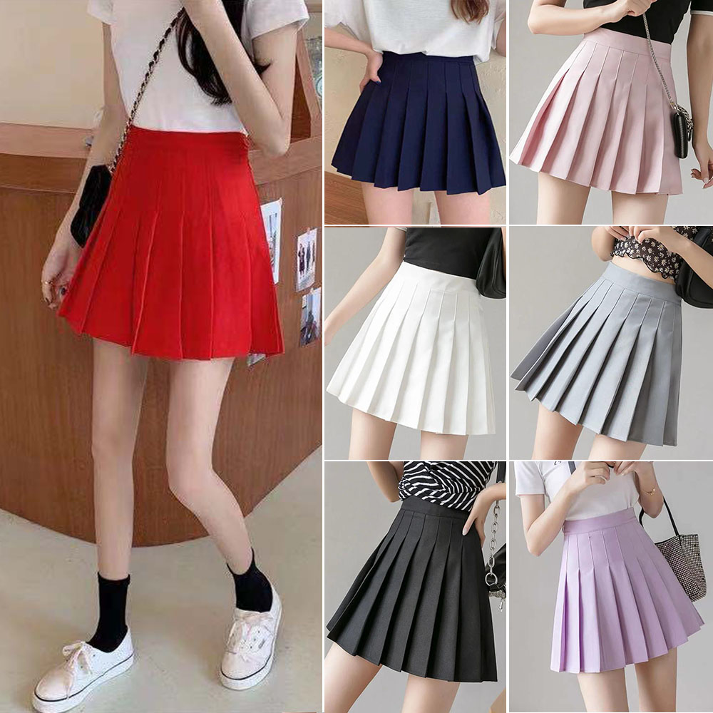 Korean-Style Women's High-Waisted Slim Mini Skirt - Cheerleading/Tennis ...