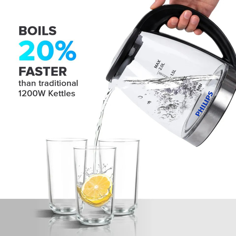 Philips 2L Capacity Glass Electric Kettle Household Fast Insulation ...
