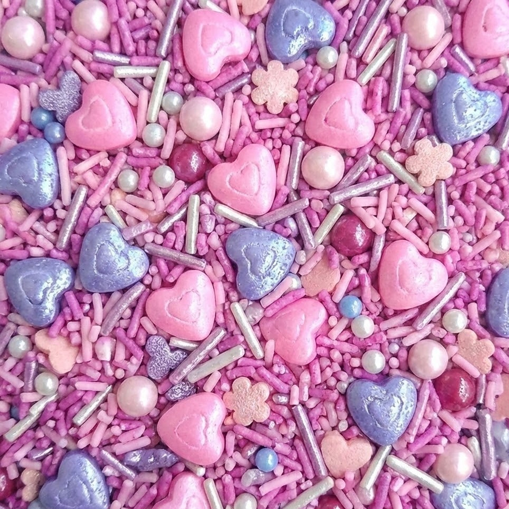Berrylicious Hearts Candy Sprinkles Mix Edible Decor Candy Cake ...