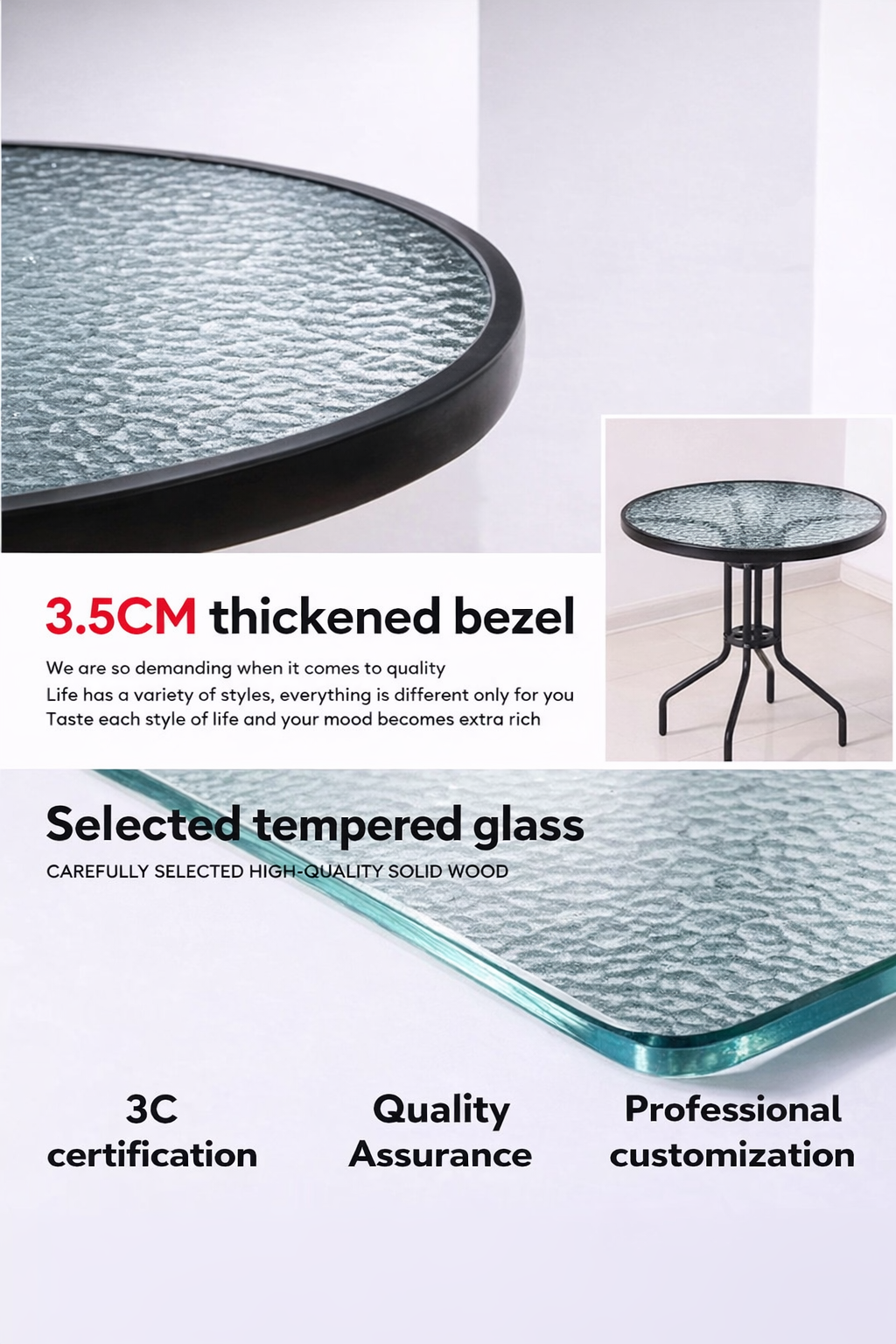 Wthb Outdoor Garden Coffee Table Patio Round Bistro Table and chair ...