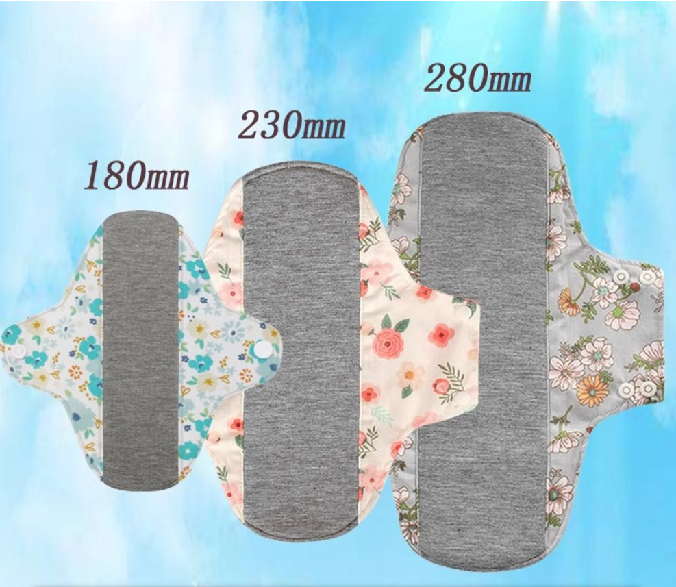 5PCS 28CM Universal Washable Pure Cotton Protective Menstrual Pads ...
