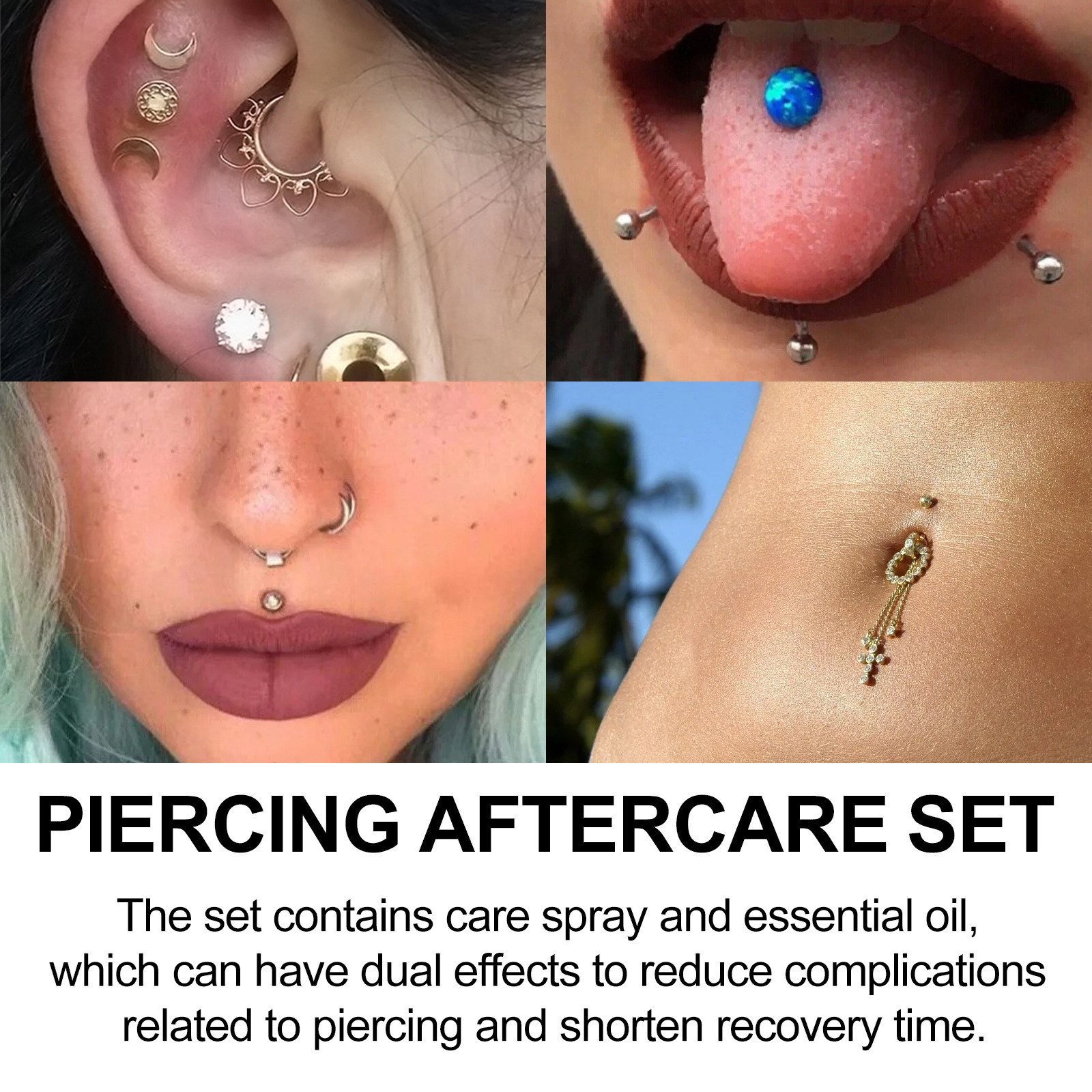 Piercing Aftercare Spray Set | Irritated Piercing Relief Spray (Iwas ...