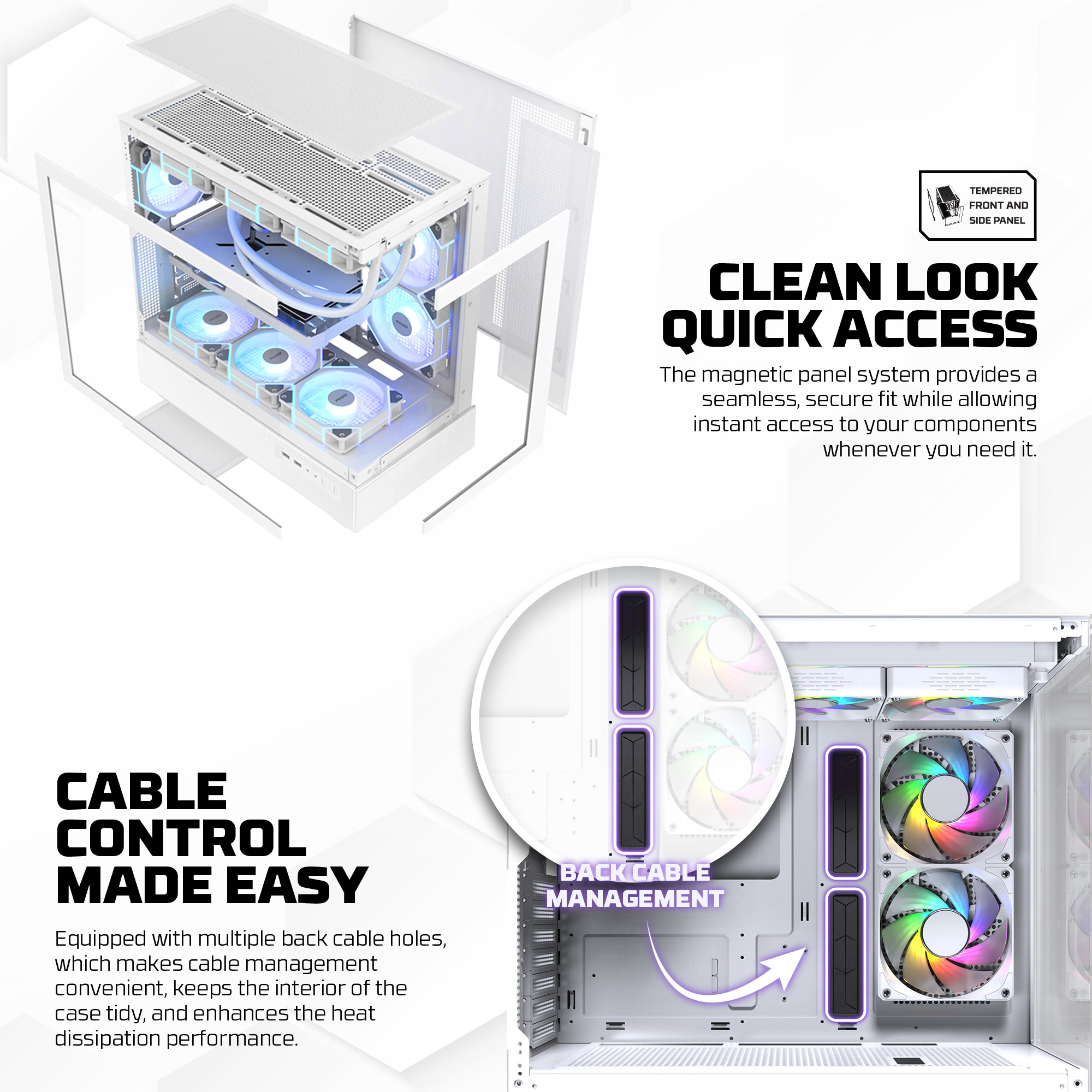 Fantech Lumina L CG86 Full Tower Case Gaming PC Case with 6 Free ARGB ...