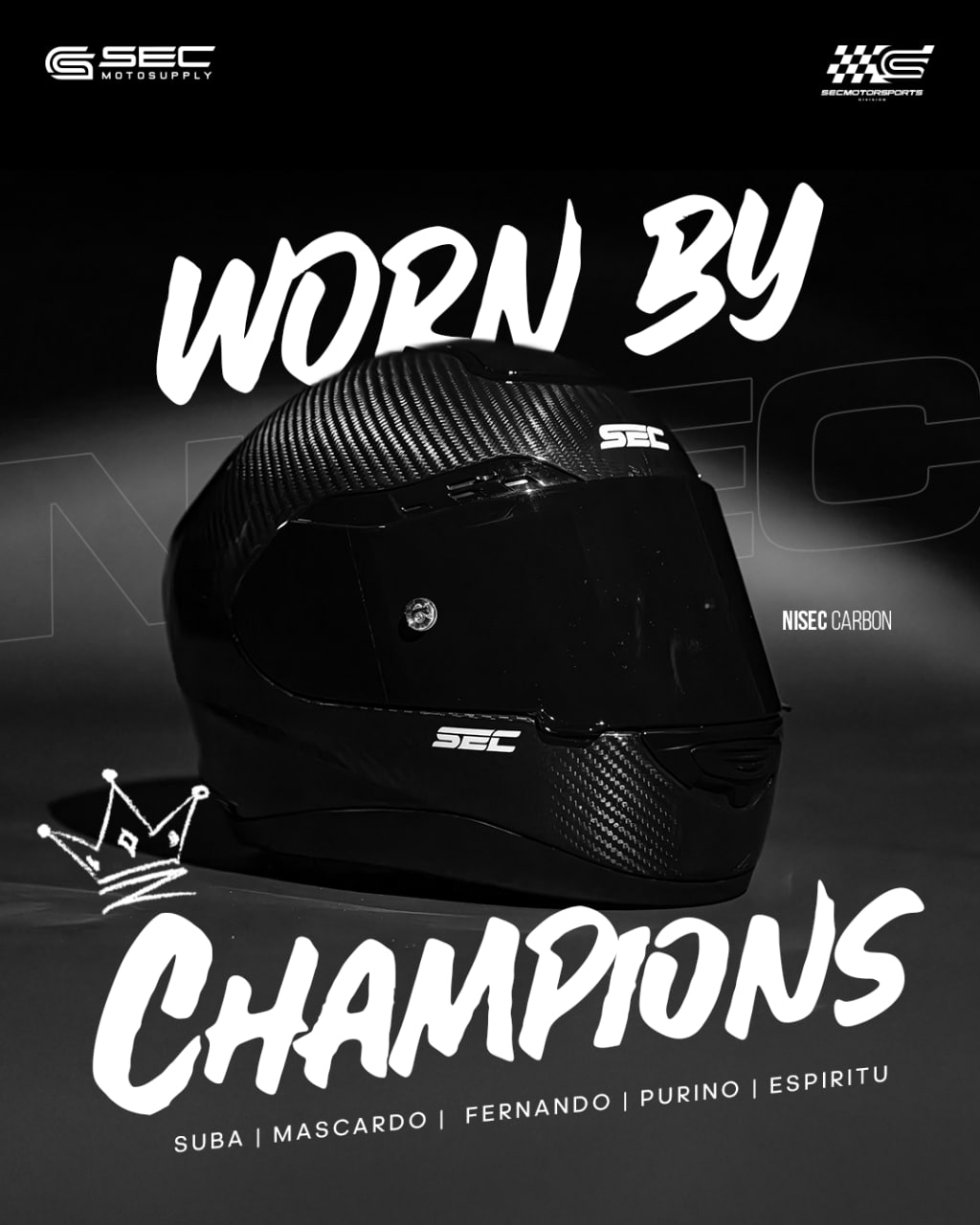 SEC Nisec Full Face Motorcycle Helmet – Gloss Carbon (XS–XXL) | Shopee ...