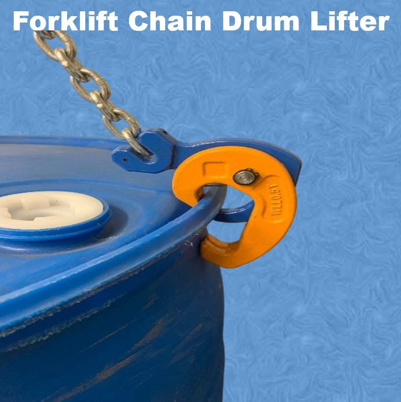 Forklift Chain Drum Lifter 2 Legs with Lock Pin Iron and Plastic Drum 1 ...