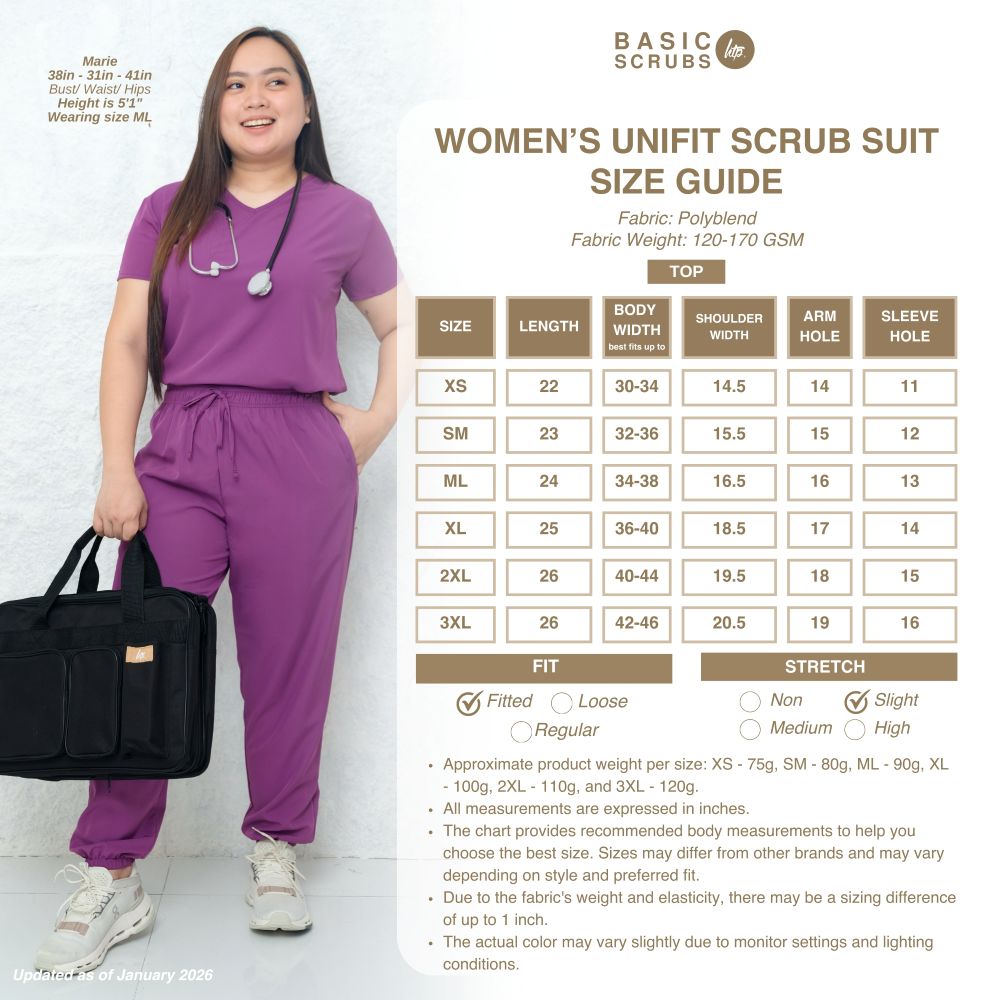 HTP Basics Women's Unifit Scrub Suit/Scrubs For Nurse/Doctor Uniform ...
