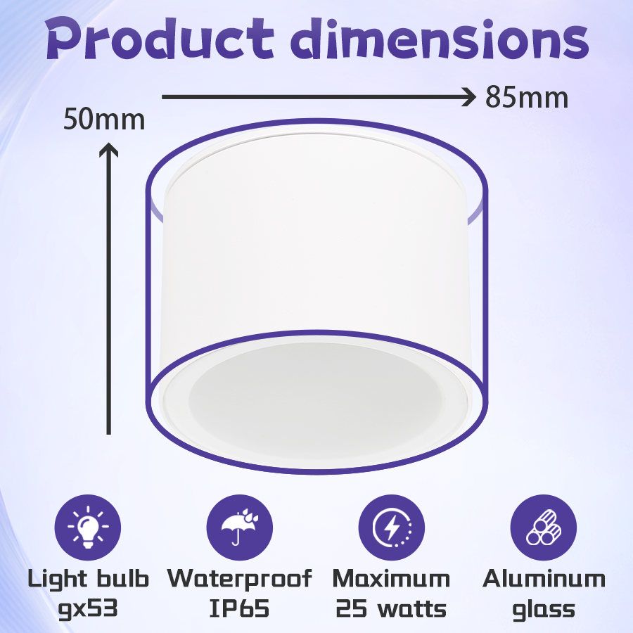IP65 Waterproot Downlight Replaceable Bulb Pin Light Surface Mounted ...