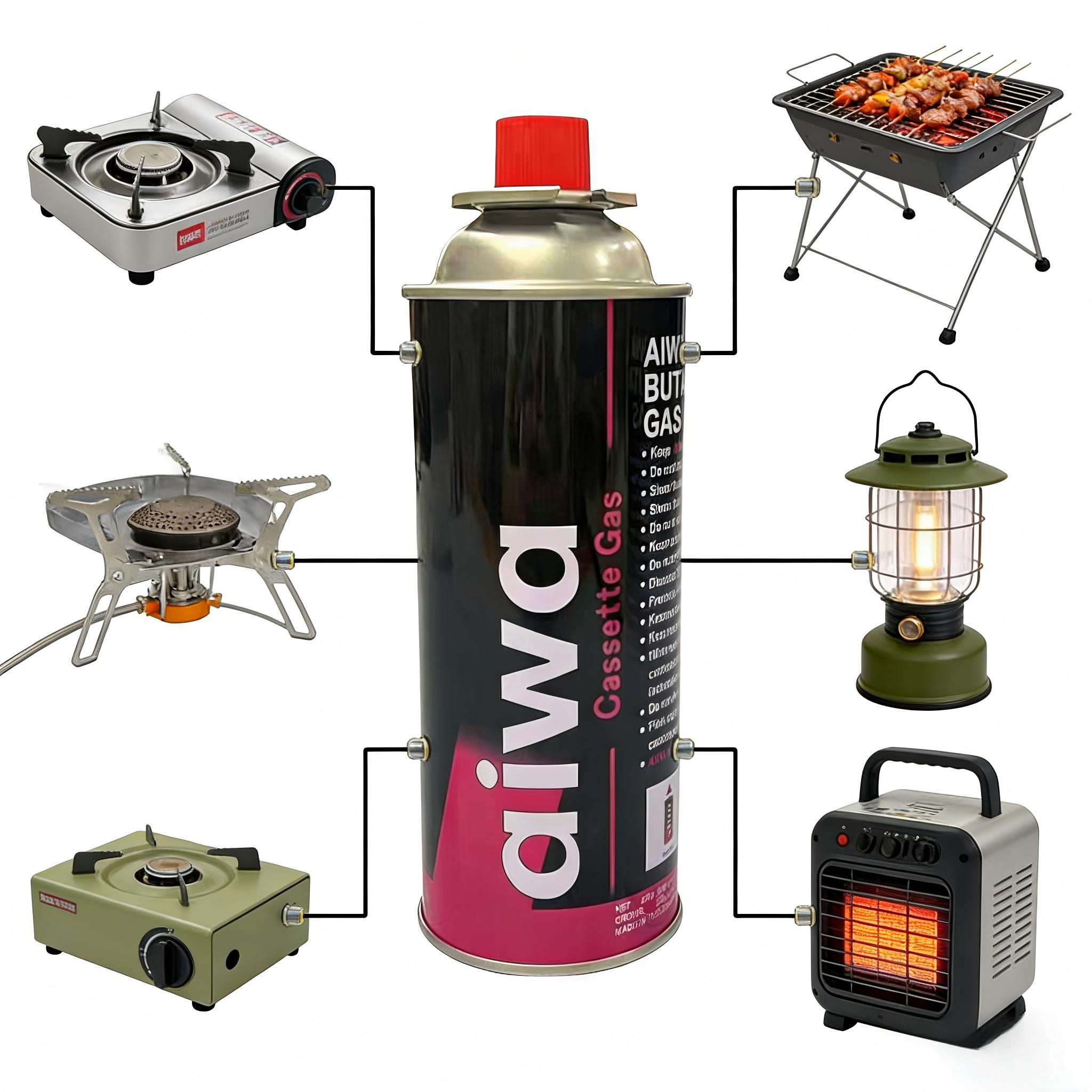 aiwa Safe 1/4Pcs Set Butane Gas Cartridge 220g for Camping Stove ...