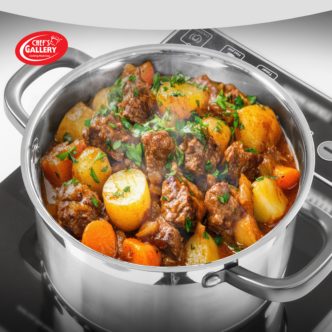 Chef's Gallery Stainless Steel Casserole Saucepan with Lid 16/20/24cm ...