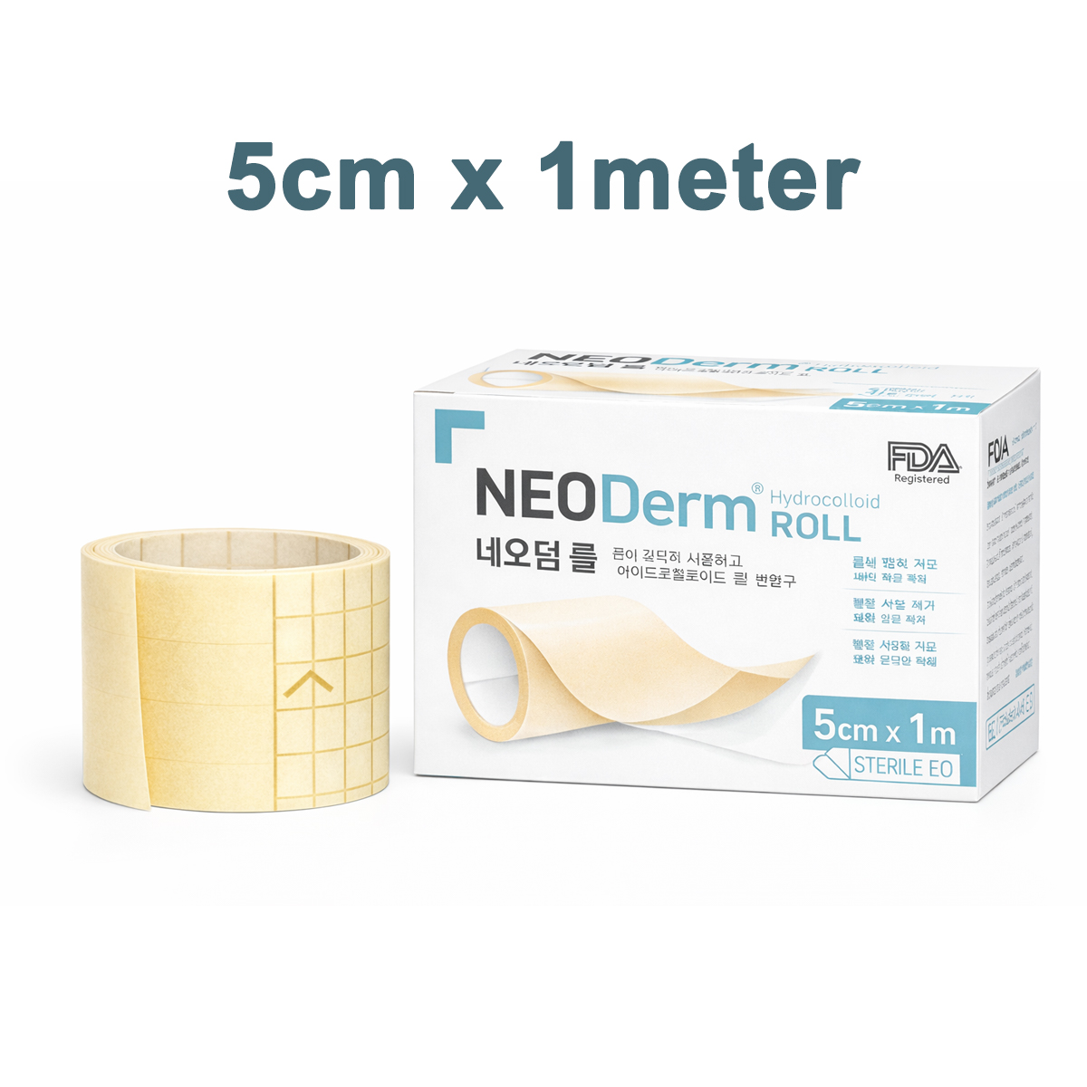 NeoDerm Hydrocolloid Roll Dressing – Wound Care Patch (5cm x 1m / 10cm ...