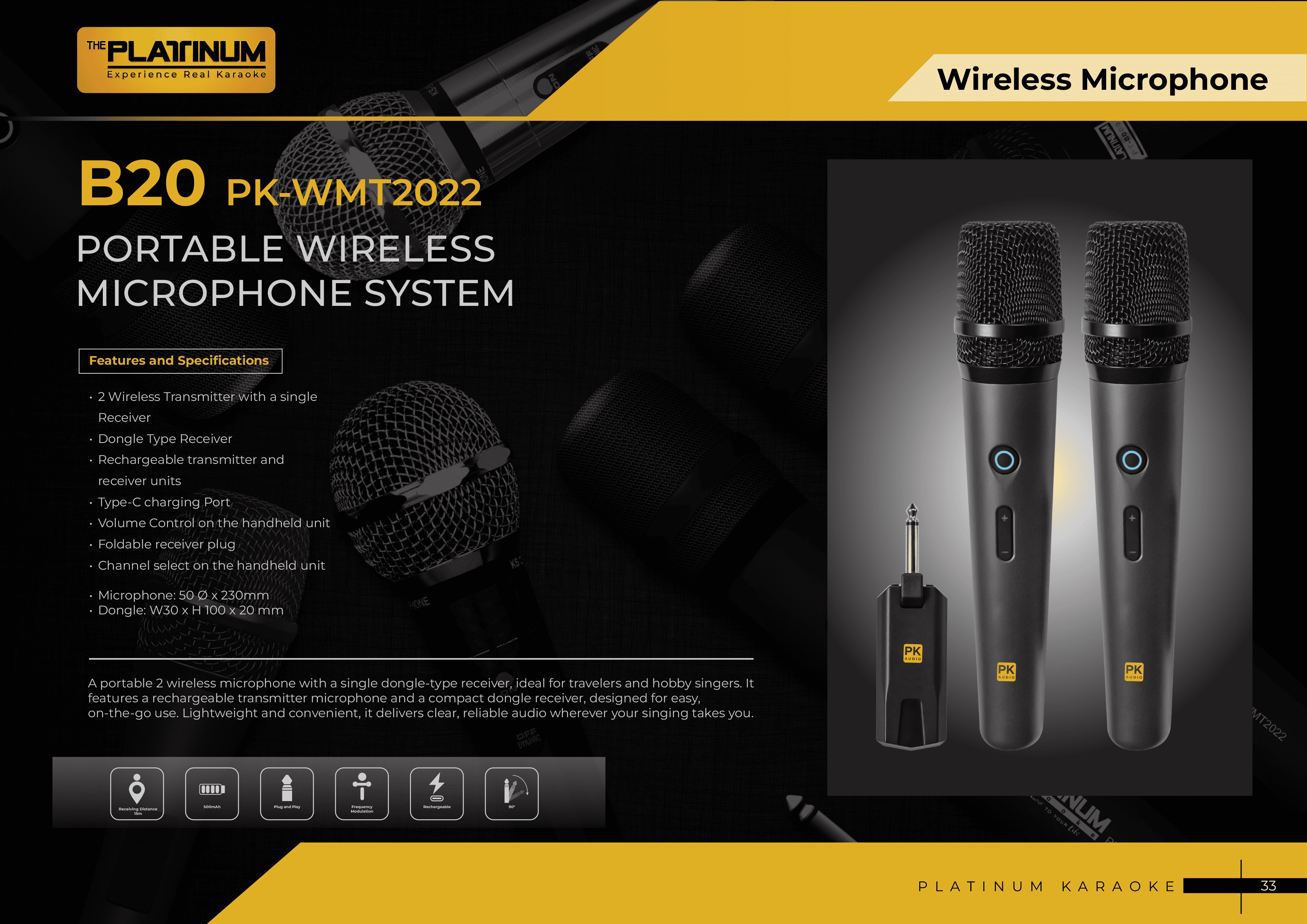 Platinum Karaoke B20 Portable Wireless Microphone | Shopee Philippines