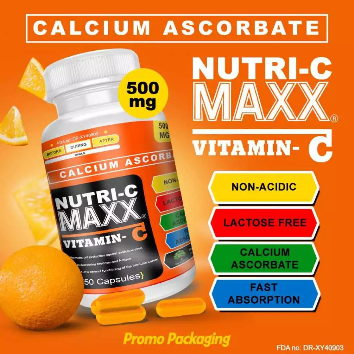 NUTRI-C MAXX Vitamin C Vitamin C Total Non Acidic Calcium Ascorbate ...