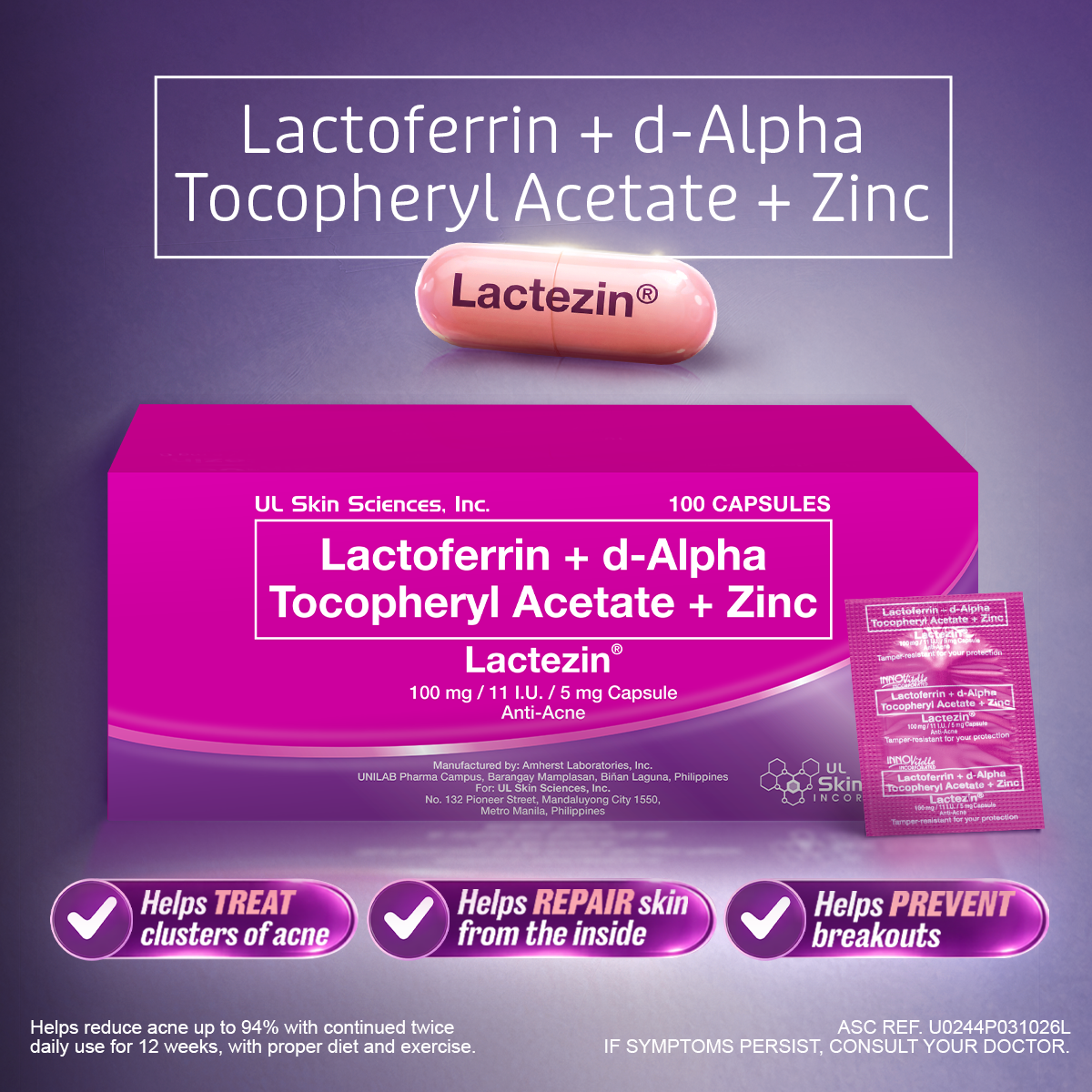 Lactezin 100mg Anti-Acne 16 capsules | Shopee Philippines