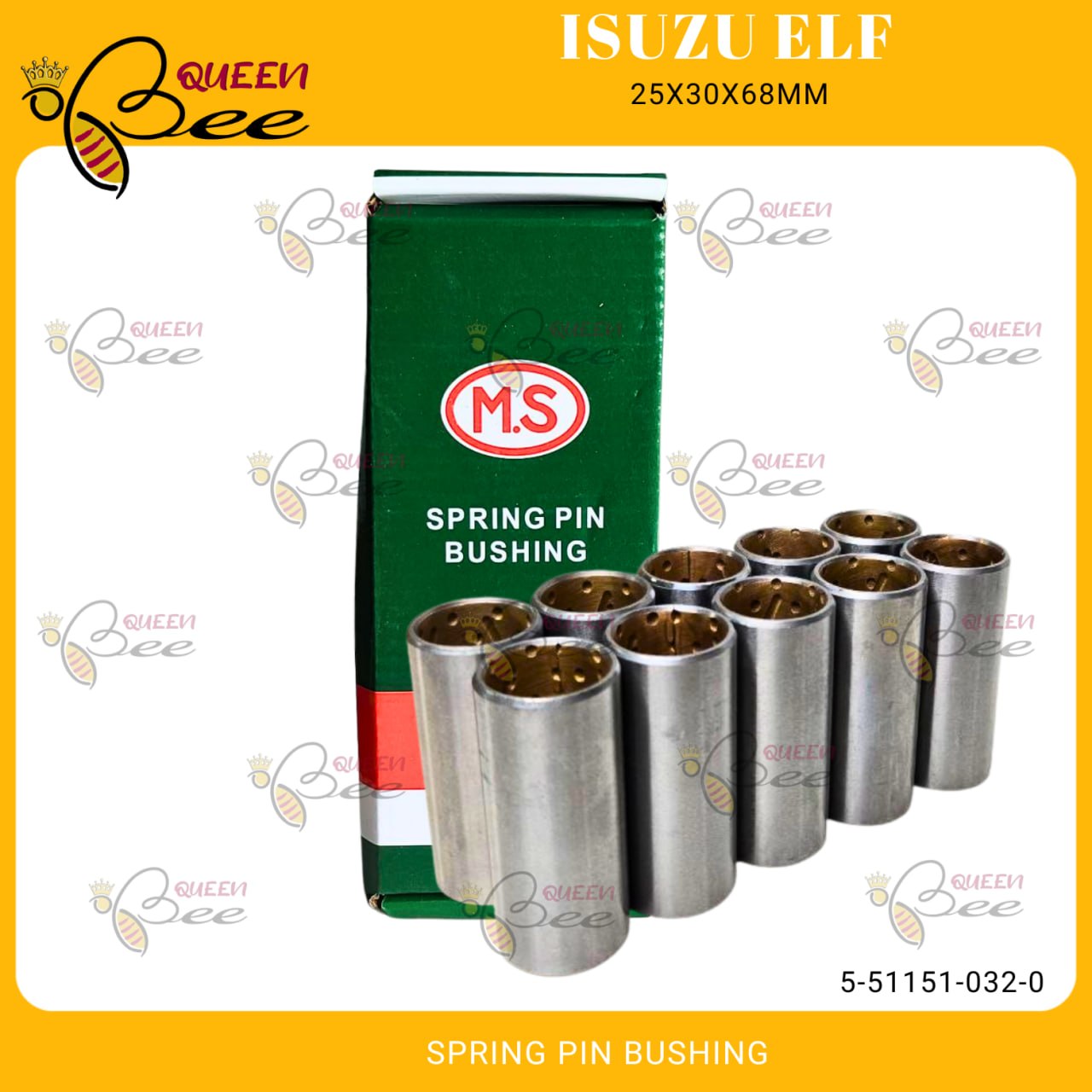 QUEENBEE M.S SPRING PIN BUSHING for Isuzu ELF 25x30x68mm 5-51151-032-0 ...