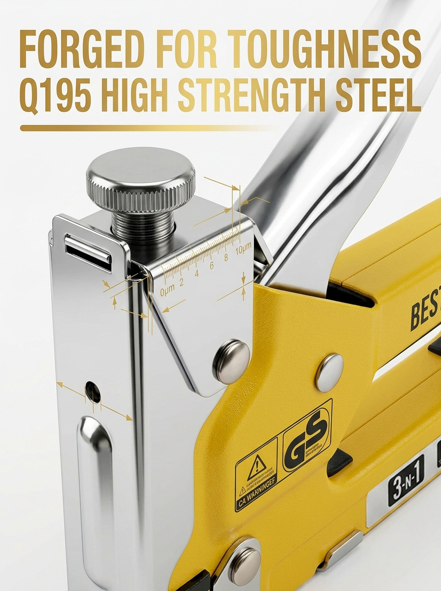 BESTGUARD 3 in 1 Staple Gun Heavy Duty Adjustable 4-14mm for Wood ...