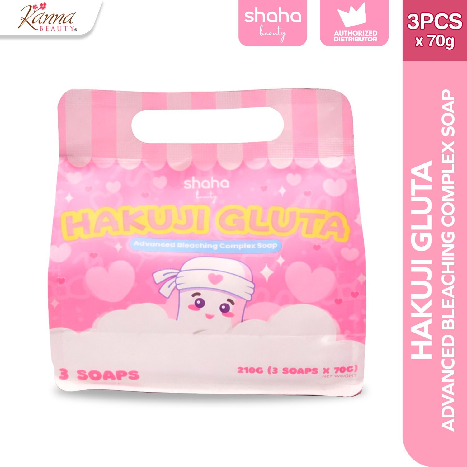 Shaha Beauty Hakuji Gluta Soap (3 Bars x 70g) OR (1PC 70g ...