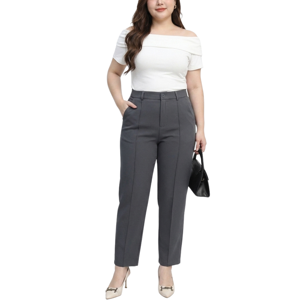 Hello Moderne Elegant Straight Cut Trouser Pants with Front Lining ...