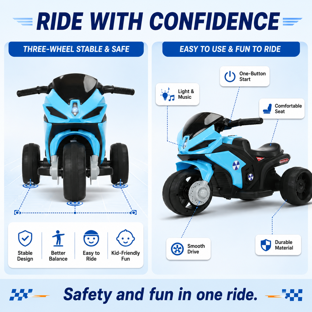 Motor for kids electric rechargeable battery motorbike for kids music ...