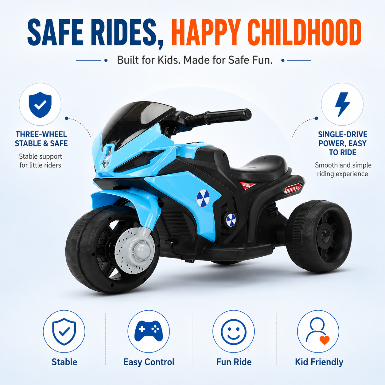Motor for kids electric rechargeable battery motorbike for kids music ...