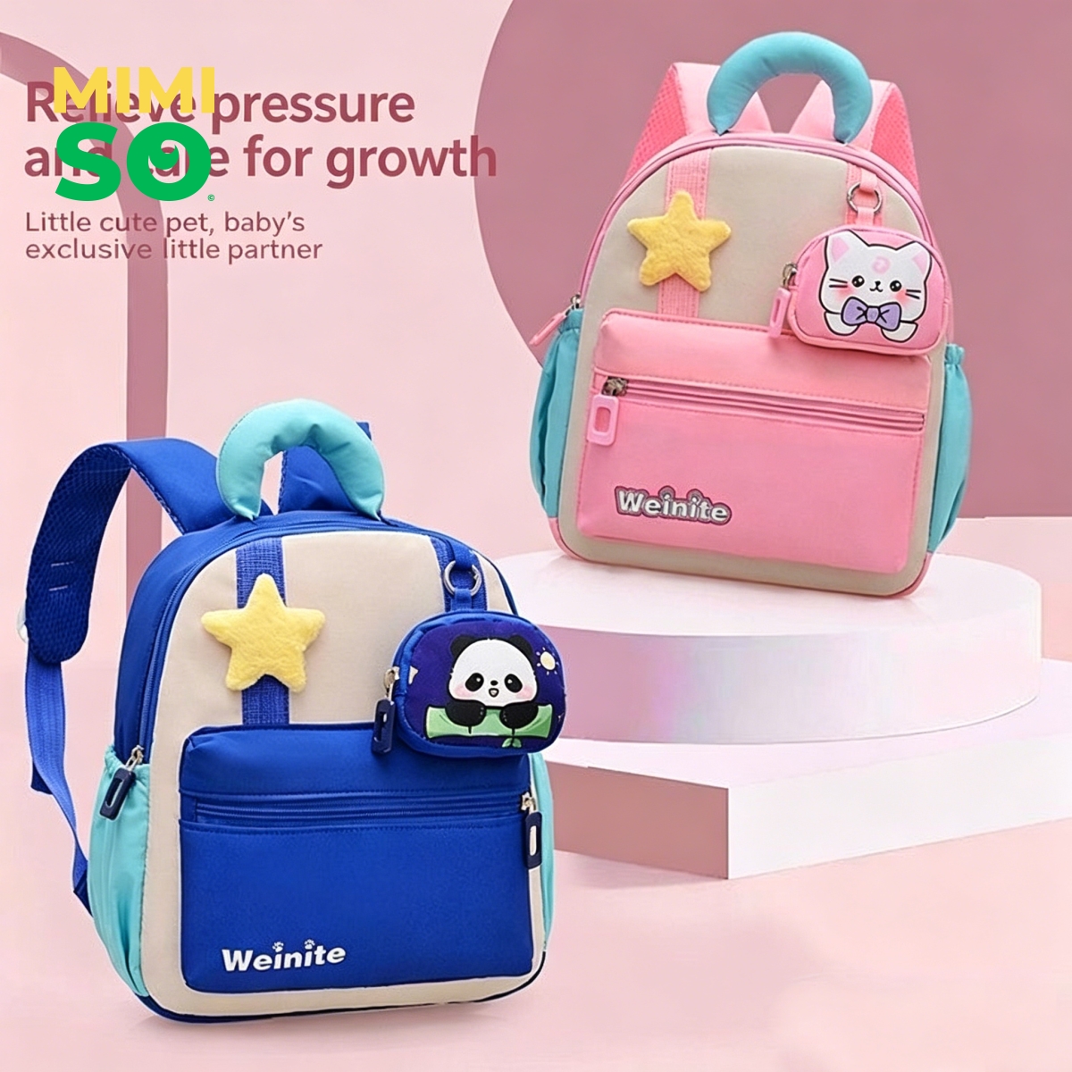 MIMISO Cute School Bag For Children With Free Detachable Coin Purse ...