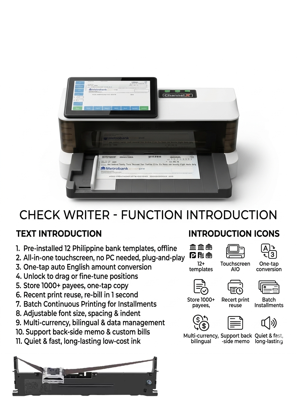 Intelligent Cheque Printer/Check Printer/Check writer/with free 2 ...