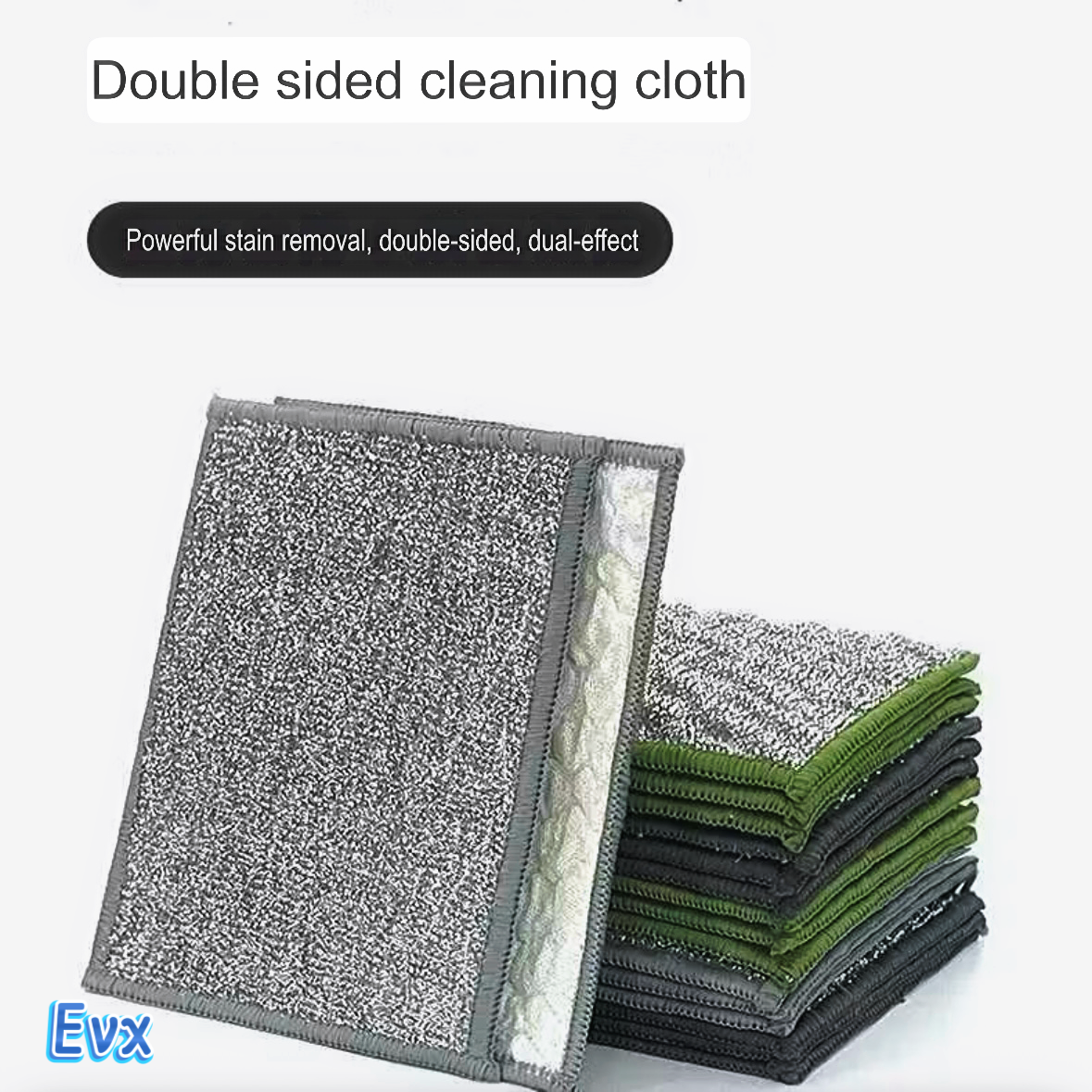 EVX 5pcs Double-sided steel wool cleaning cloth gentle on pots pans non ...