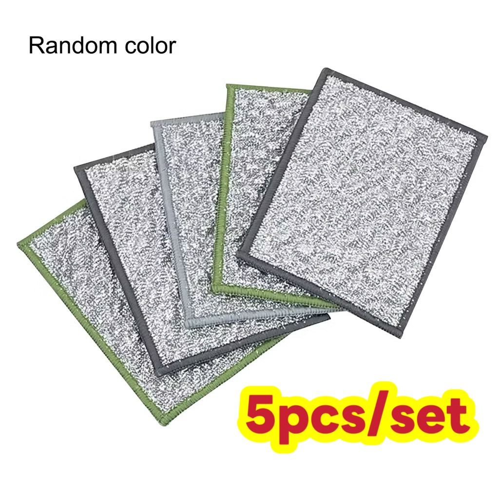 EVX 5pcs Double-sided steel wool cleaning cloth gentle on pots pans non ...