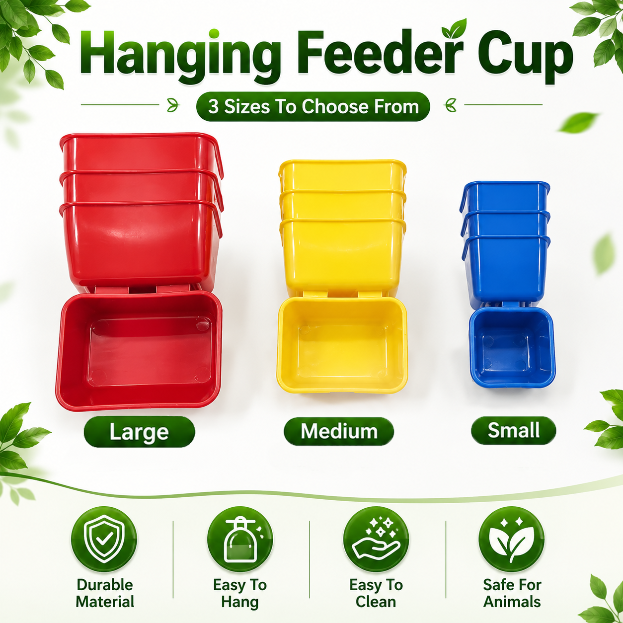 10PCS Hanging Feeder Cup Bird Waterer For Chickens, Birds, Rabbits Pets ...