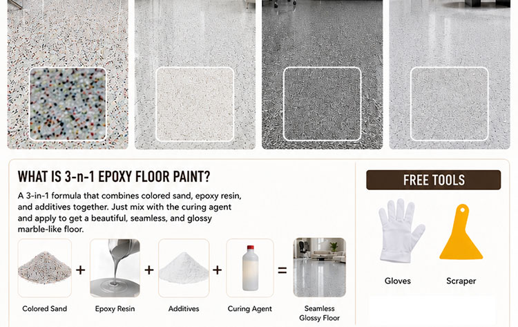 Epoxy Colored Sand Self Leveling Cement Floor Paint Bright Imitation ...