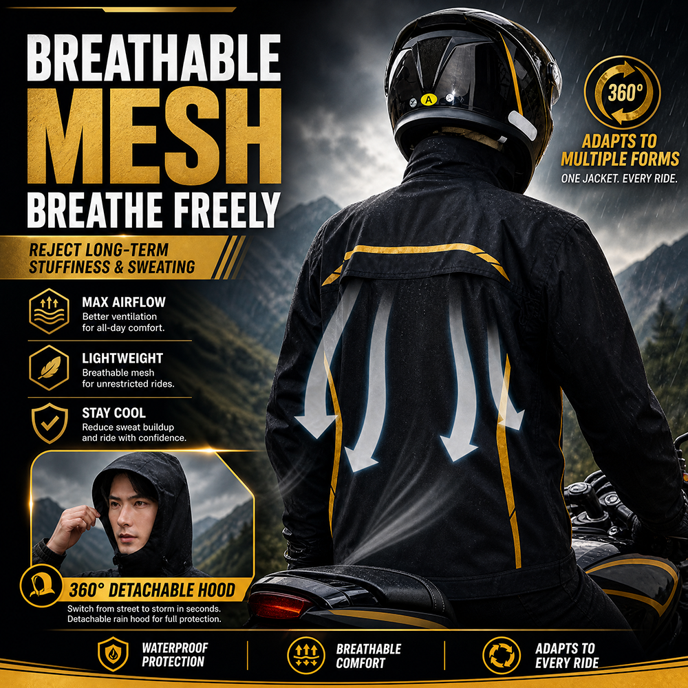 Motorcycle Raincoat Set Breathable PET Preminum Waterproof Suit ...