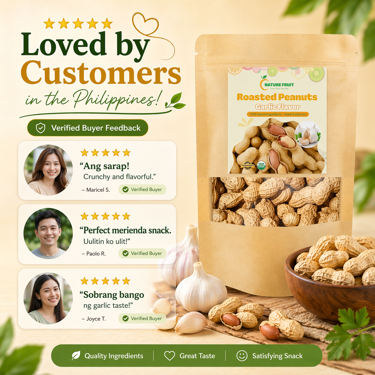 Garlic Roasted Peanuts Crunchy Healthy Snack | Low Oil Daily Nut Snack ...