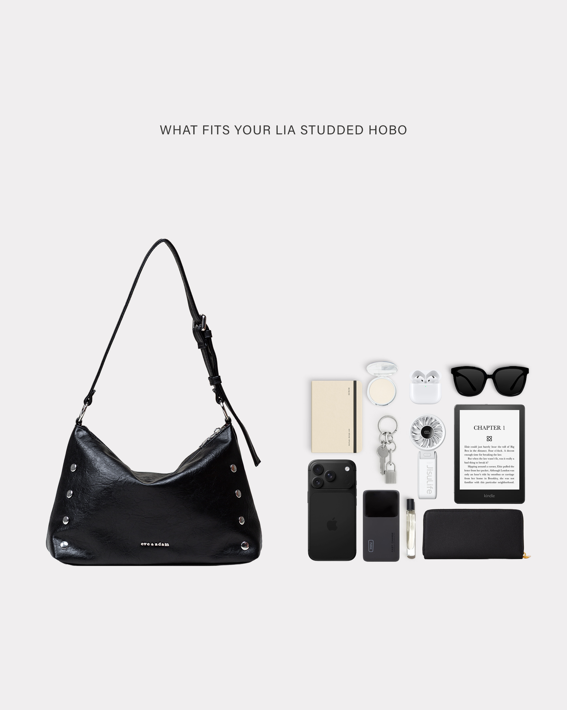 Eve & Adam - Lia Studded Hobo Bag | Shopee Philippines