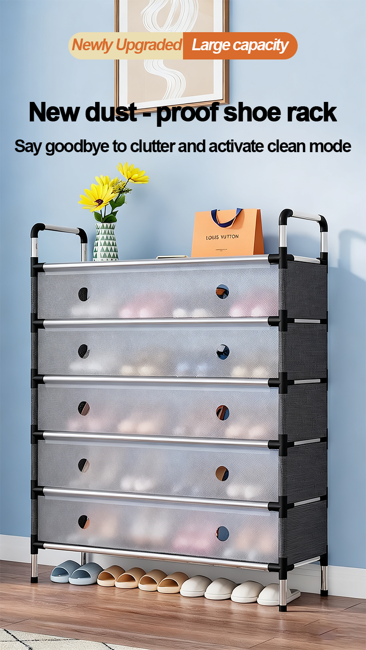 Komfy3-7 Layers Shoe Rack Organizer With Cover Dustproof Waterproof ...