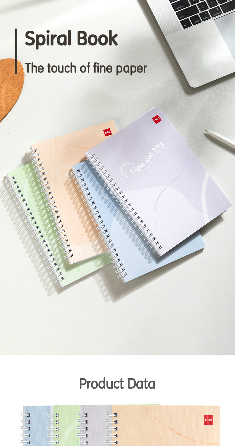 Deli 3/5/10PCS A5 Spring Spiral Notebook Set for elementary/high school ...