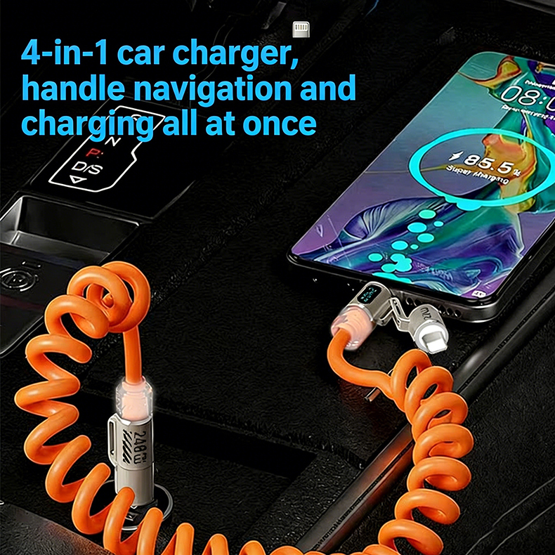 【Upgrade 4-in-1】240W Spring Fast Charging USB Type C One Press Auto ...