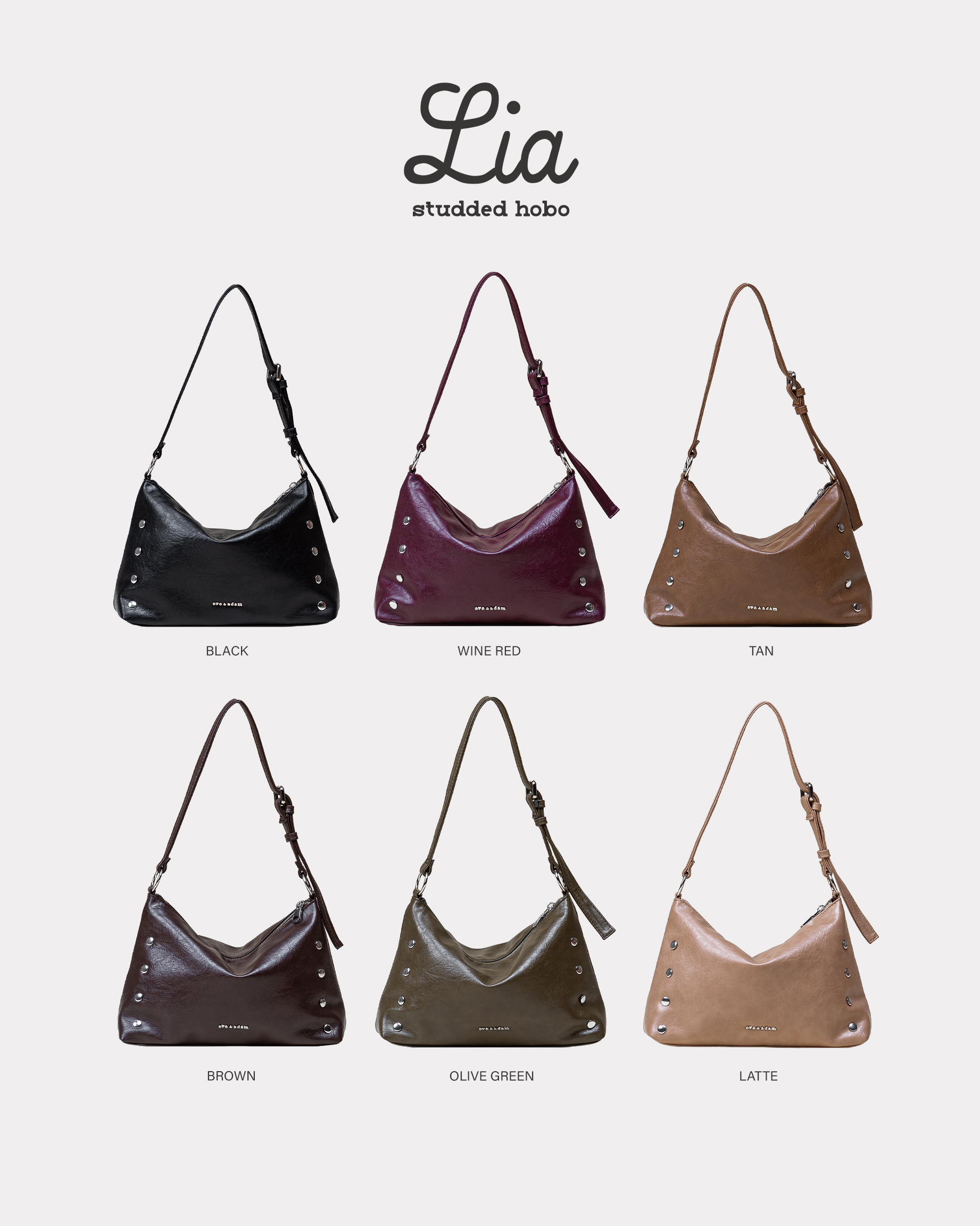 Eve & Adam - Lia Studded Hobo Bag | Shopee Philippines