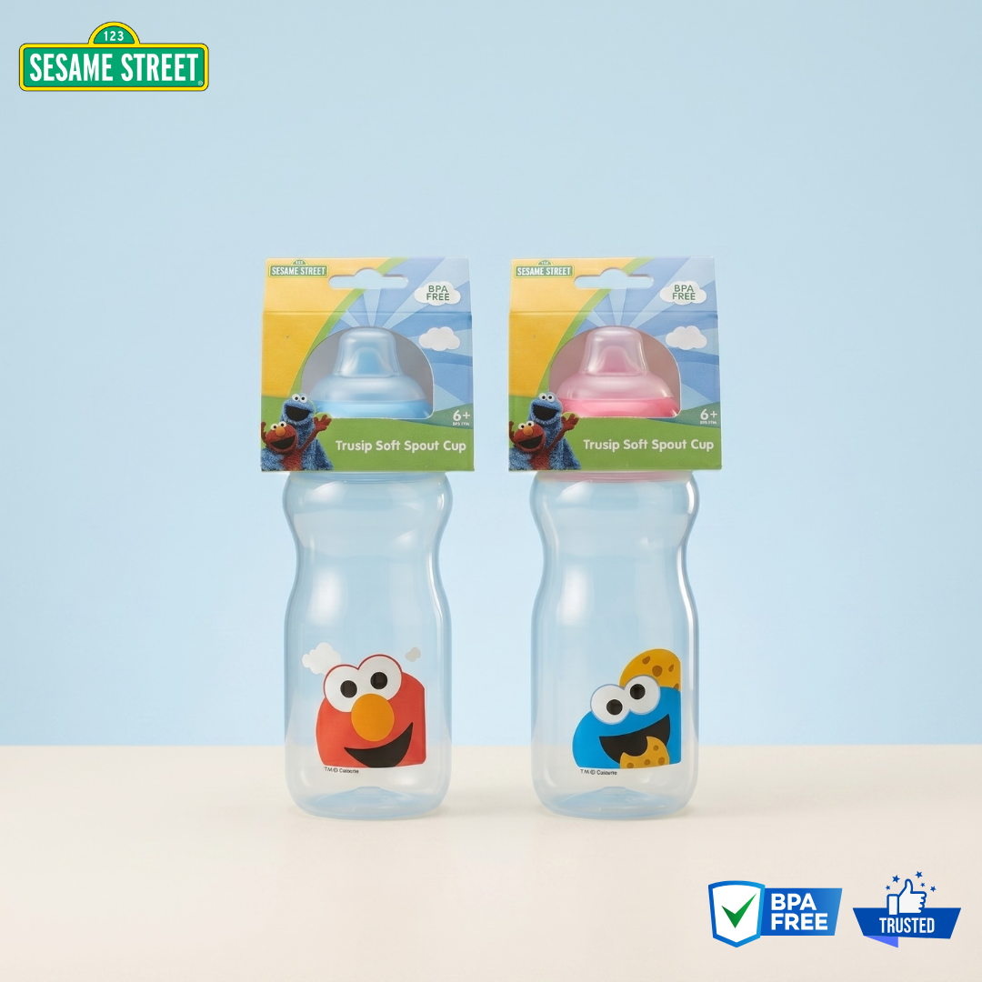 Sesame Street Sippy Cup BPA Free Leak-Proof 12oz 355ml 6 Months Up Soft ...