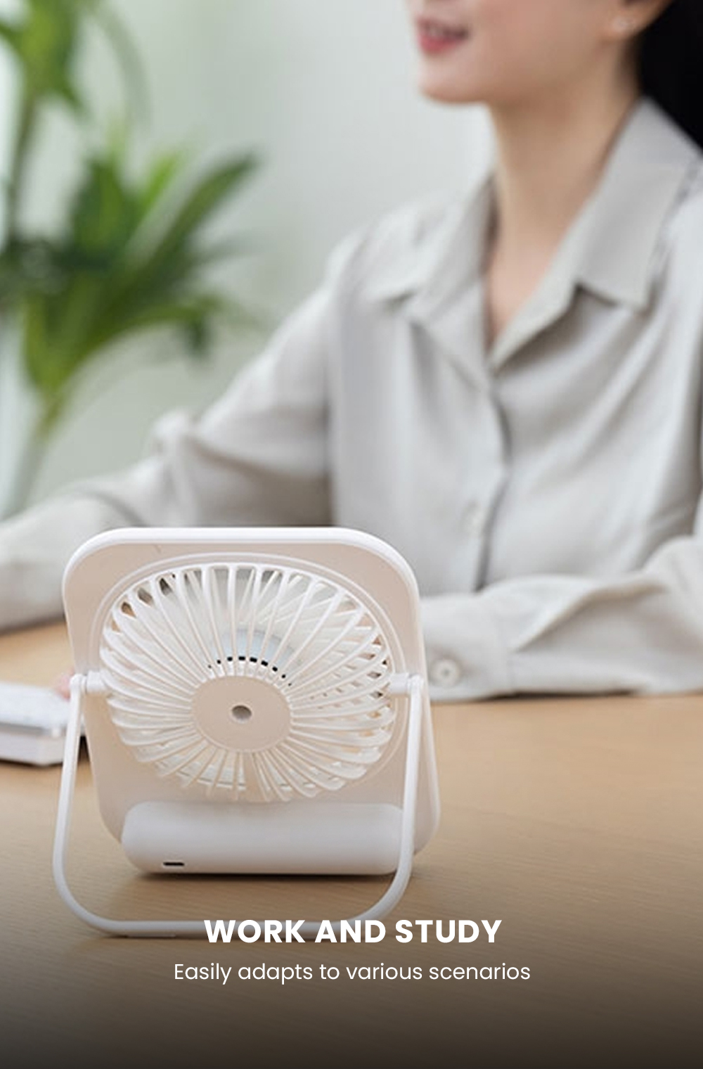 TYLEX XM83 Ultrathin Desktop Fan 2000mAh Battery 100 Gear Wind Speed ...