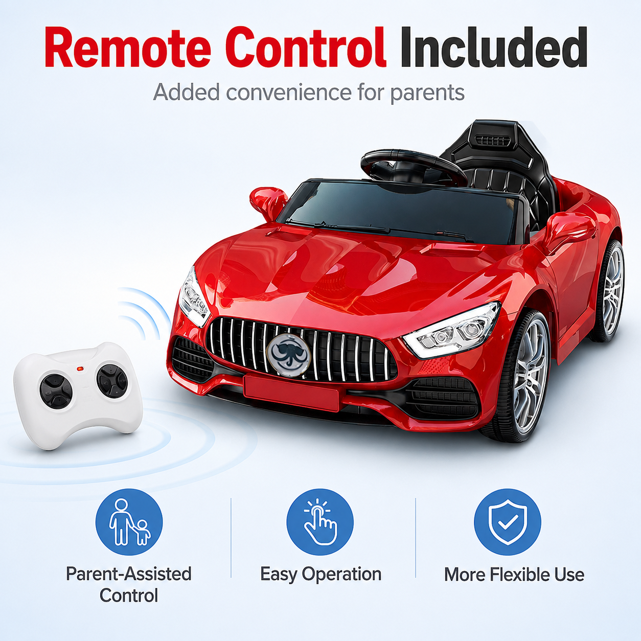 Car For Kids boy&girl Electric Ride On Remote Control Car Rechargeable ...