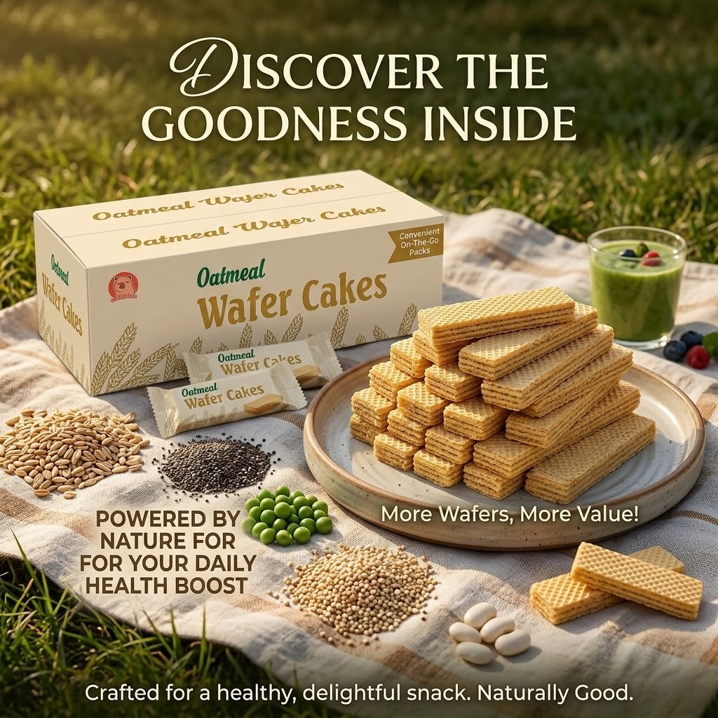 [No Suger] Oatmeal Chia Wafer Bar, healthy crunchy snack with chia ...