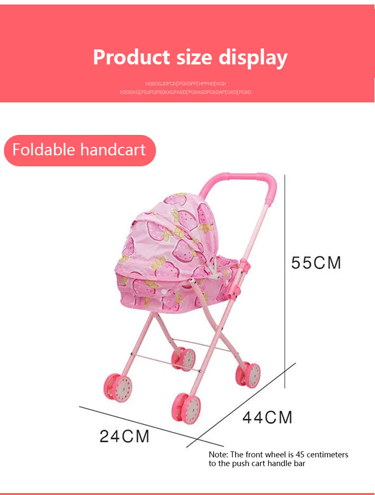 Baby Doll Stroller Toy Set for Girls Foldable Mini Push Cart Pretend ...