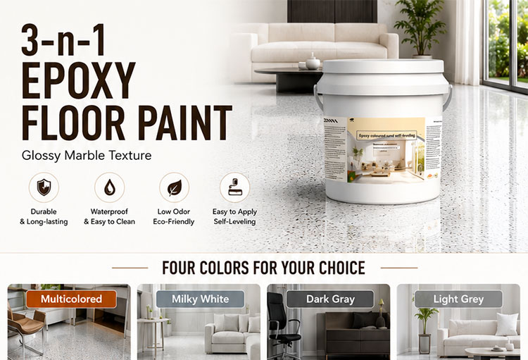 Epoxy Colored Sand Self Leveling Cement Floor Paint Bright Imitation ...
