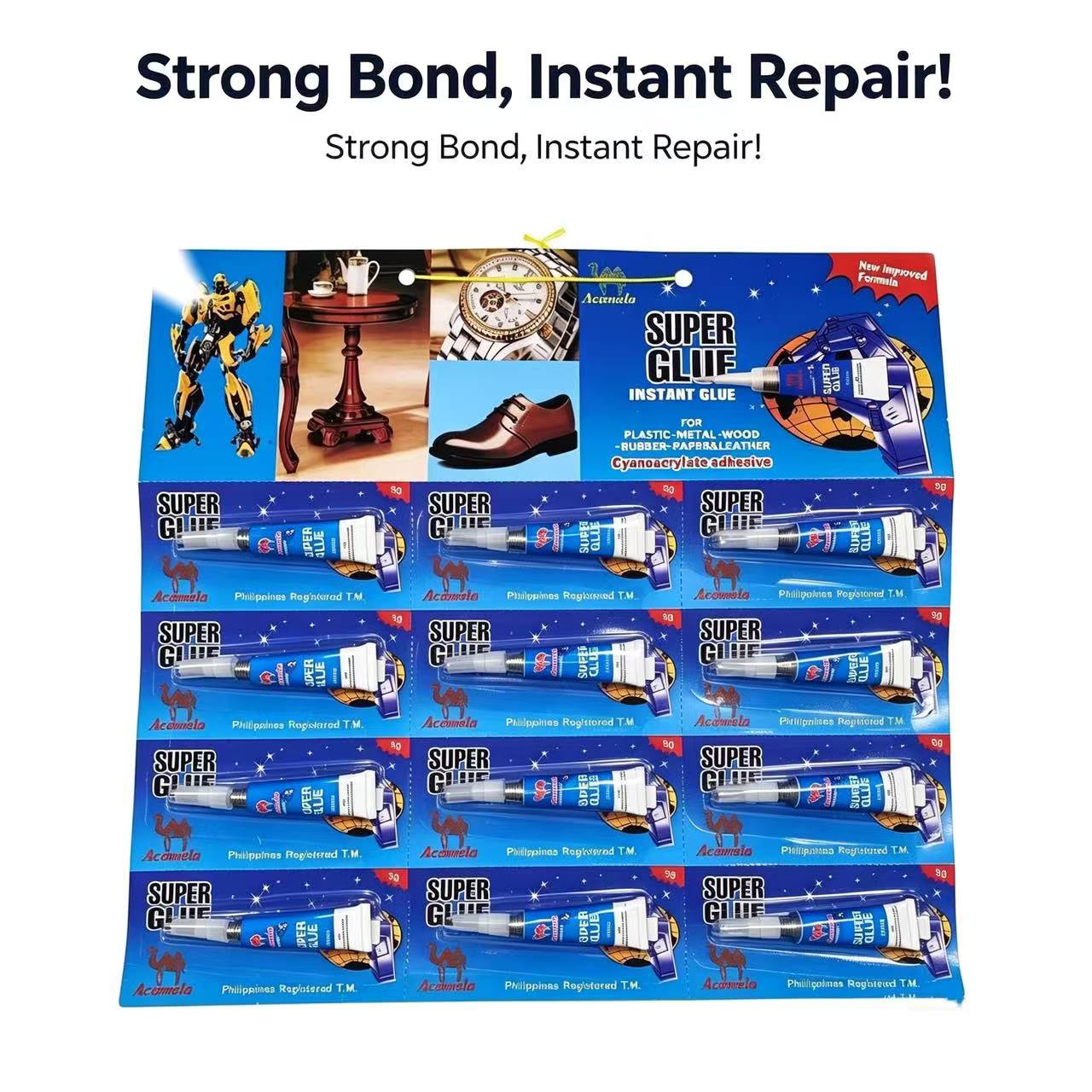 Glue Bond Super Glue Acamela Shoe Glue Instant 1Pad (12pcs) Random ...