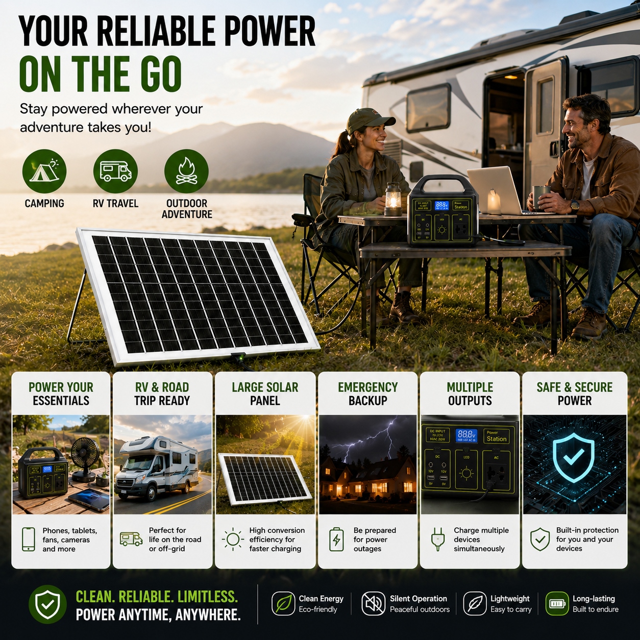 SUNNY Power Station 220V 150W Home Solar Generator Multi-Function Big ...